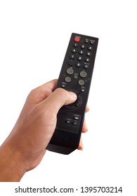 Hand Holding Remote Television Symbol Cartoon Stock Vector (Royalty ...