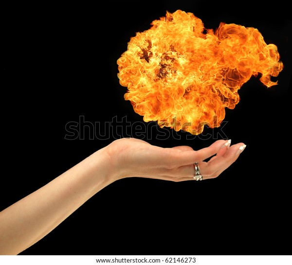 Hand Magic Fire Stock Photo (Edit Now) 62146273