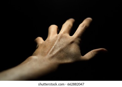Hand Out Light Reflection That Outstretched Stock Photo 662882047 ...