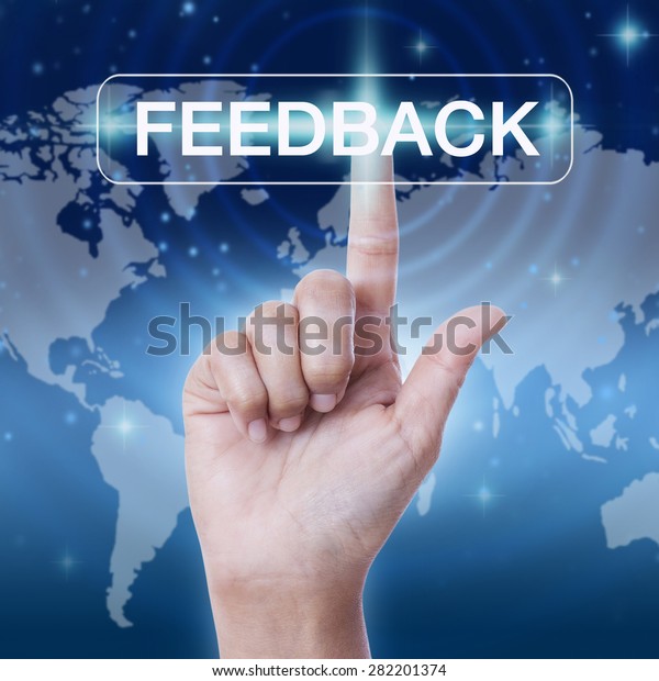 Hand Pressing Feedback Word Button Business Stock Photo (Edit Now ...