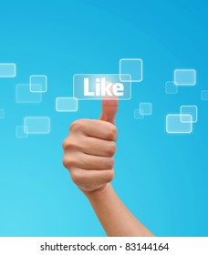 Hand Pressing Like Button On Flow Stock Photo 83144164 | Shutterstock