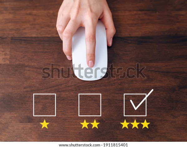 Hand Pressing Mouse On Table Show Stock Photo 1911815401 | Shutterstock