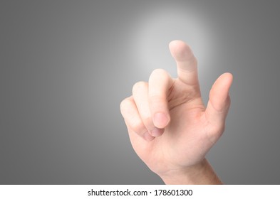 Hand Pressing Touchscreen Button Stock Photo 178601300 | Shutterstock