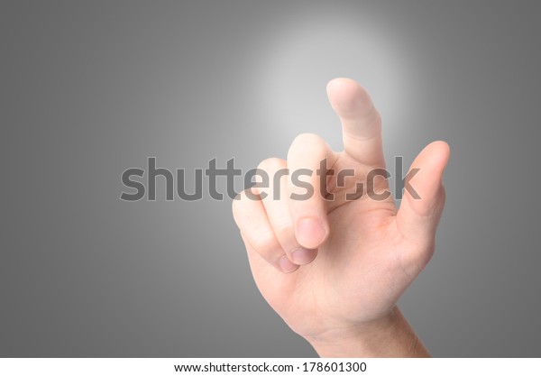 Hand Pressing Touchscreen Button Stock Photo 178601300 | Shutterstock