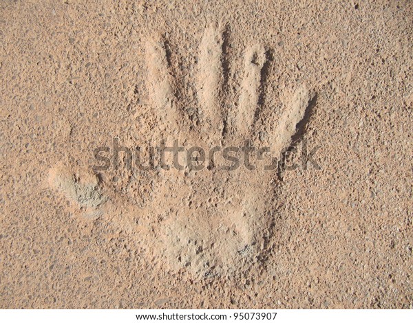Hand Print Cement Stock Photo 95073907 | Shutterstock