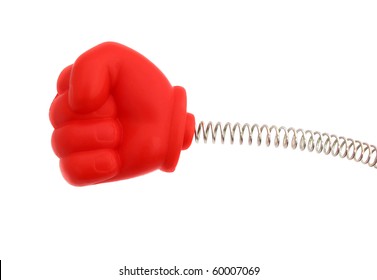 Hand Red Rubber On Spring Punching Stock Photo 60007069 | Shutterstock