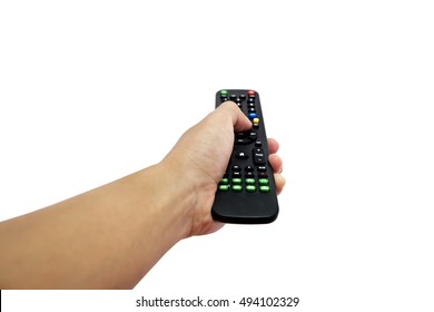 Hand Remote Control Pointing Forward Isolated Stock Photo 494102329 ...