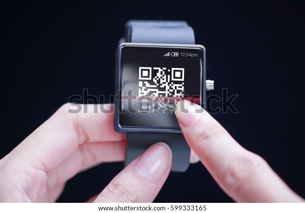 Hand Scanning Qr Code On Smartwatch Stock Photo 599333165 | Shutterstock