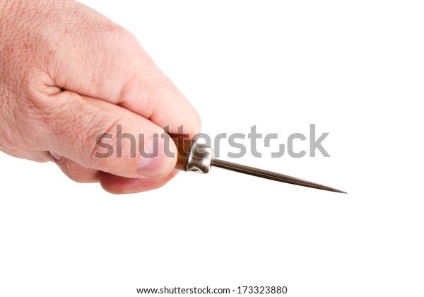 Hand Sharp Pricker On White Background Stock Photo 173323880 | Shutterstock