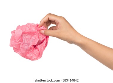 Hand Squeezing Plastic Garbage Isolated On Stock Photo 383414842 ...