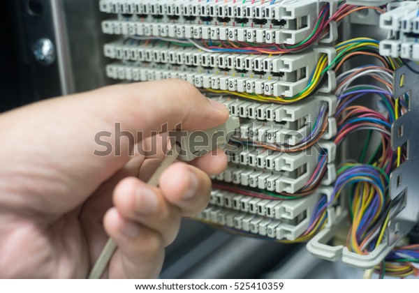 Hand Testing Telephone Switchboard Panel Stock Photo (Edit Now) 525410359