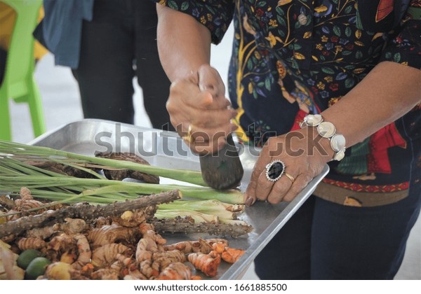 Hand That Using Stone Break Bark Stock Photo 1661885500 | Shutterstock