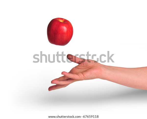 Hand Throwing Apple Stock Photo (Edit Now) 67659118
