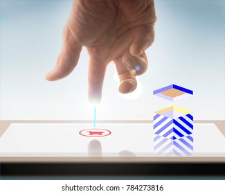 Hand Touching Computer Screen Press Shopping Stock Photo 784273816 ...