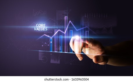 Hand Touching Core Values Button Business Stock Photo 1633963504 ...
