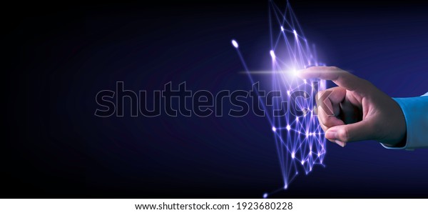 Hand Touching Modern Interface Digital Transformation Stock Photo ...