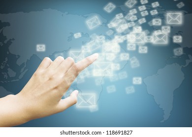 Hand Touching Virtual Screen Stock Photo 118691827 | Shutterstock