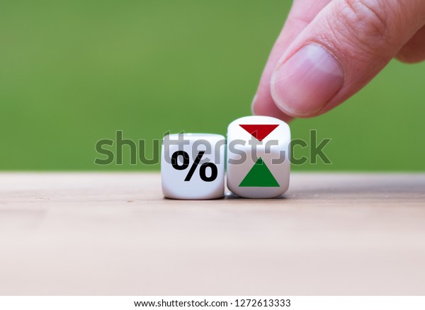 Hand Turning Dice Changes Direction Arrow Stock Photo 1272613333 ...