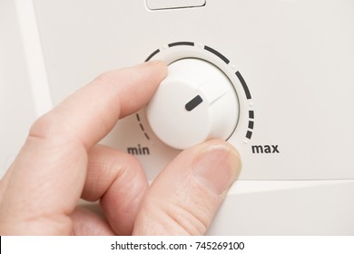 Hand Turning Minimummaximum Level Dial Stock Photo (Edit Now) 745269100