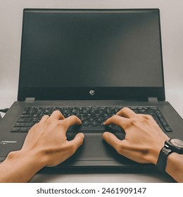 Hand Typing Computer First-person Perspective AI-generated image ...