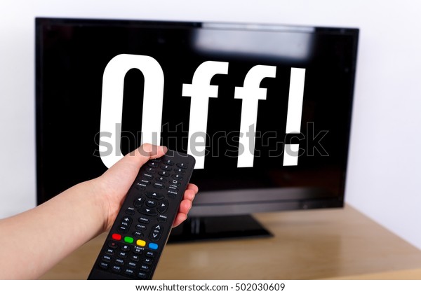 Hand Using Remote Control Turn Off库存照片502030609 | Shutterstock
