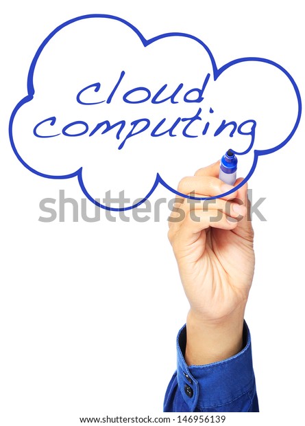 Hand Writing Cloud Computing On Whiteboard Stock Photo 146956139 ...