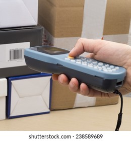 Handheld Computer Barcode Scanning Identification Stock Photo 238589689 ...