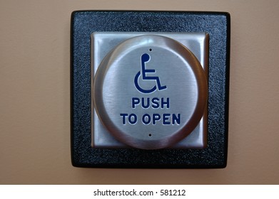 Silver Wheelchair Push Button Blue Stock Photo (Edit Now) 1651322068