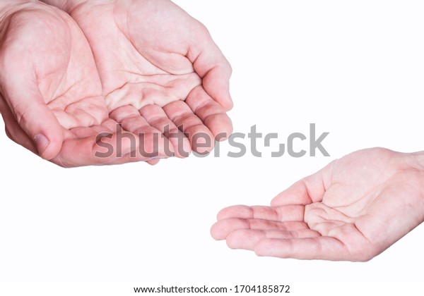 Hands Begging Help Empty Hand Isolated Stock Photo 1704185872 ...