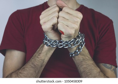Hands Chained Chains Stock Photo 1050458309 | Shutterstock