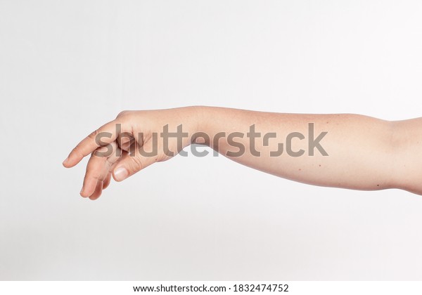 Hands Dangling Down White Background Isolated Stock Photo 1832474752 ...