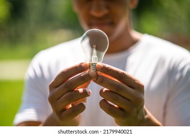 Hands Guy Pointing Lightbulb Camera Stock Photo 2179940021 | Shutterstock