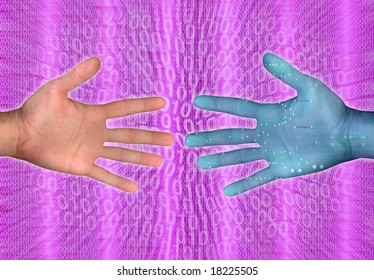 Hands Reaching Each Other Binary Code Stock Photo 18225505 | Shutterstock