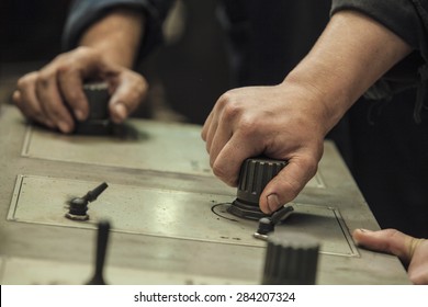 Hands Two Working Switch Levers Knobs Stock Photo 284207324 | Shutterstock
