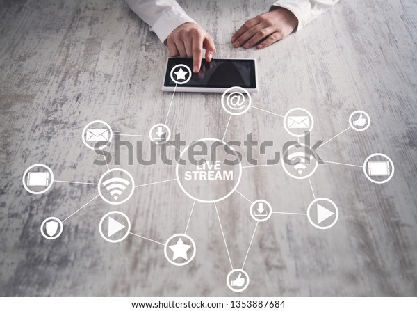 Hands Using Tablet Stock Photo 1353887684 | Shutterstock