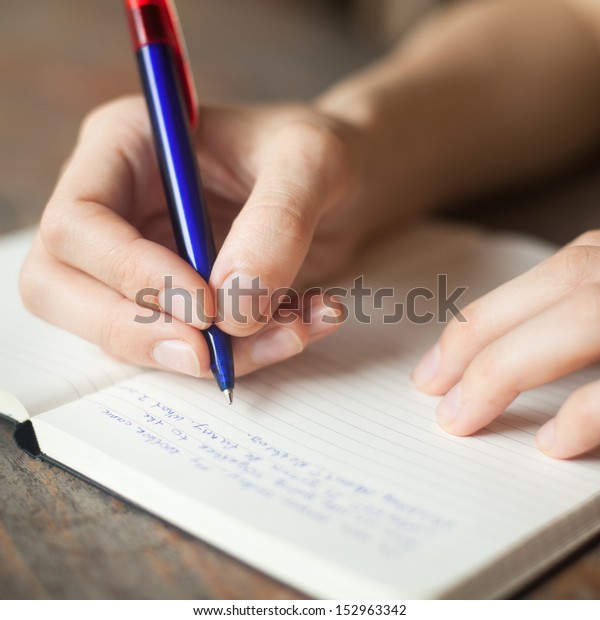 Hands Writing Notepad Stock Photo 152963342 | Shutterstock