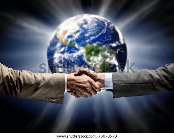 Handshake Map World Background Stock Photo 75073570 | Shutterstock