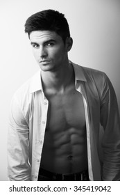Handsome Guy Looking Camera Studio Portrait Stock Photo 345419042 ...