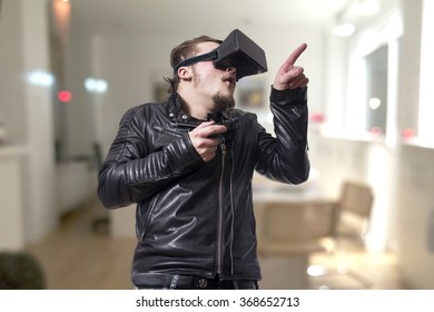 Handsome Guy Using Vr Glasses Stock Photo 368665022 | Shutterstock
