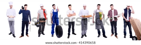 Handsome Same Young Man Doing Various Stock Photo (Edit Now) 414390658