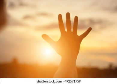 Human Hands Open Palm Worship Eucharist Stock Photo (Edit Now) 1376619023
