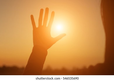 Man Praying Hand Blessings When Sun Stock Photo 1666010569 | Shutterstock