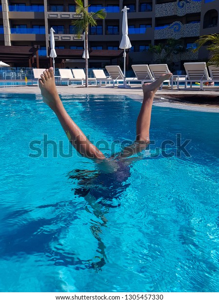 Handstand Pool Stock Photo 1305457330 | Shutterstock