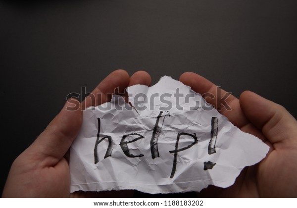 Handwriten Text Help Exclamation Mark Written Stock Photo 1188183202 ...