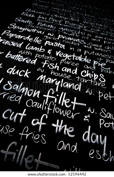Handwritten Menu Board Stock Photo 52596442 | Shutterstock