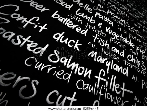 Handwritten Menu Board Stock Photo 52596445 | Shutterstock