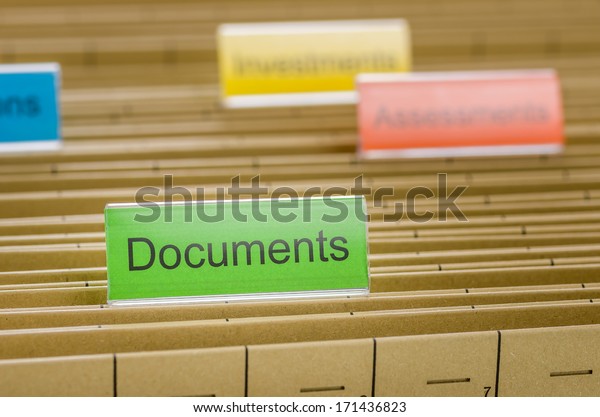 Hanging File Folder Labeled Documents Stock Photo 171436823 | Shutterstock