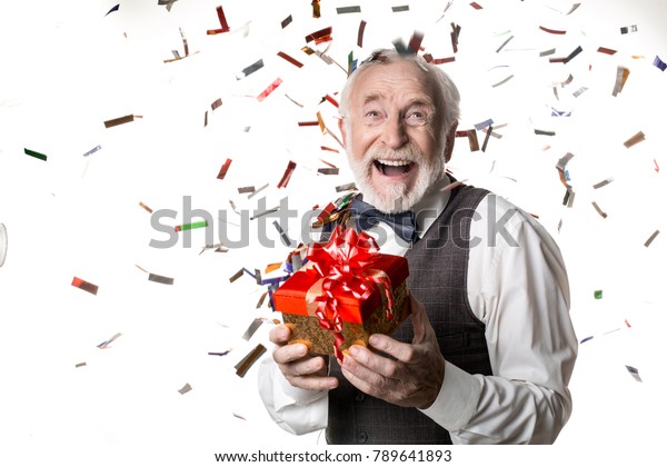 Happy Birthday Waist Portrait Cheerful Pensioner Stock Photo 789641893 ... Happy Birthday Waist Portrait Cheerful Pensioner Stock Photo 789641893 ...