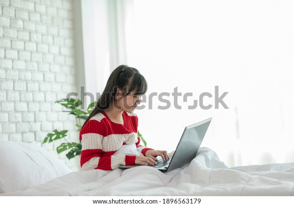 Happy Children Using Computer Laptop Smile Stock Photo 1896563179 ...