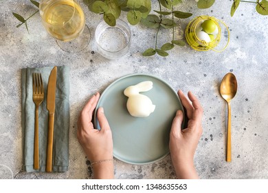 Happy Easter Table Setting Top View Stock Photo 1348635563 | Shutterstock